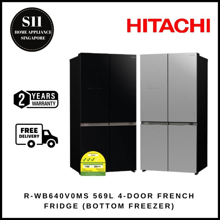 HITACHI: R-WB640V0MS 569L 4-DOOR FRENCH FRIDGE (BOTTOM FREEZER) - 2 ...