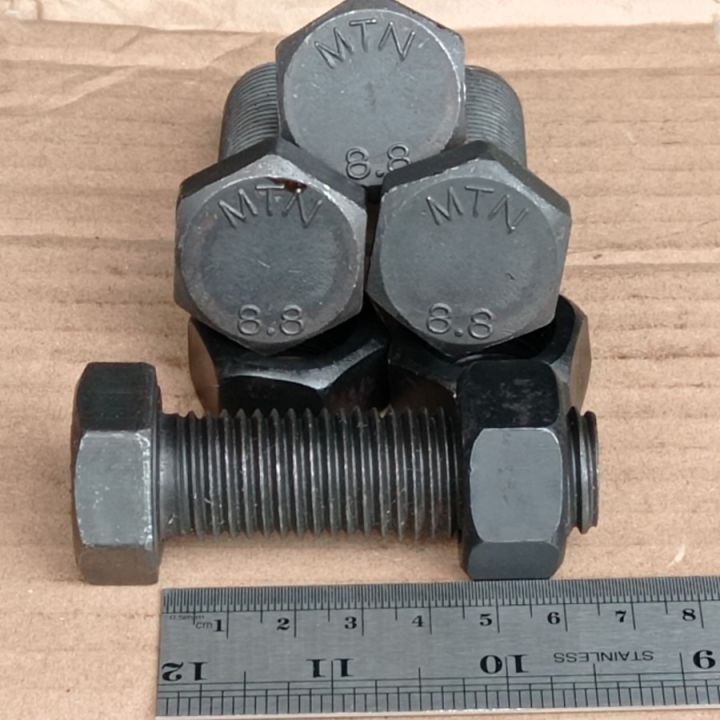 BAUT BAJA M20 X 65 HTB GRADE 8.8 M20X65 FULL DRAT KUNCI 30 PANJANG 6,5CM 6,5 CM 65MM PITCH 2.5 ...