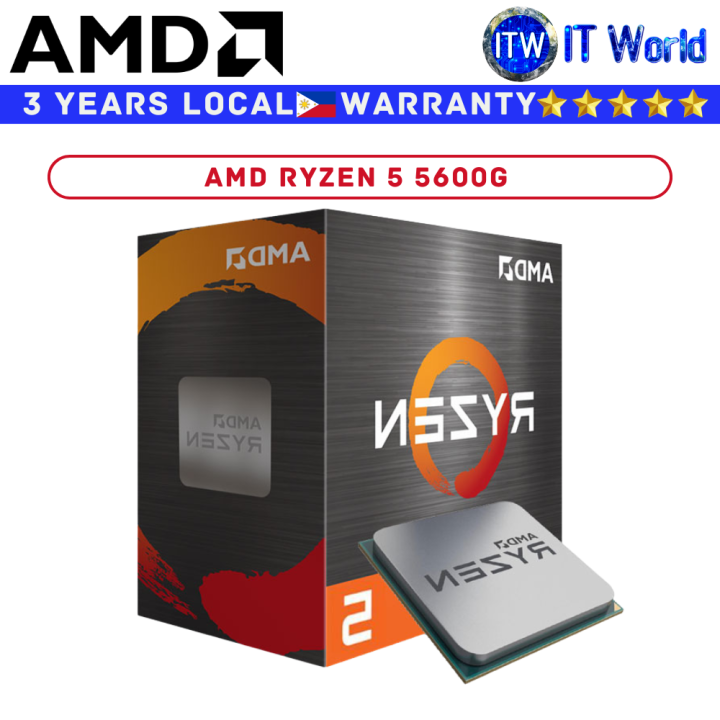 Itw | AMD Ryzen 5 5600G/5600GT AM4 DDR4 Radeon Graphics 6 Cores / 12 Threads Desktop Processor ...