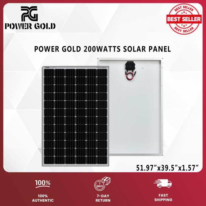 Solar Panel 200 Watts (POWER GOLD) - The Ultimate Mono-Crystalline ...