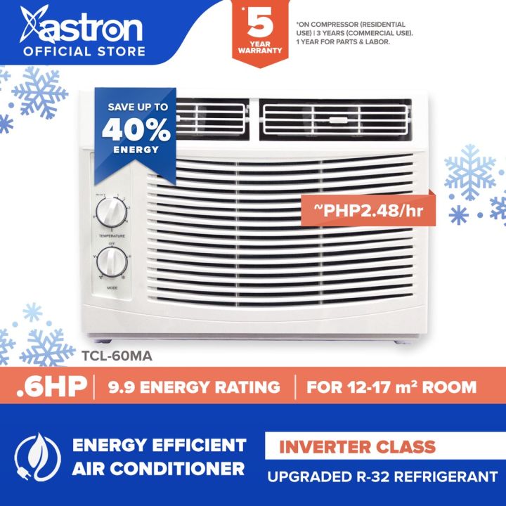 Astron Inverter Class .6 HP Aircon (window-type air conditioner-TCL60 ...