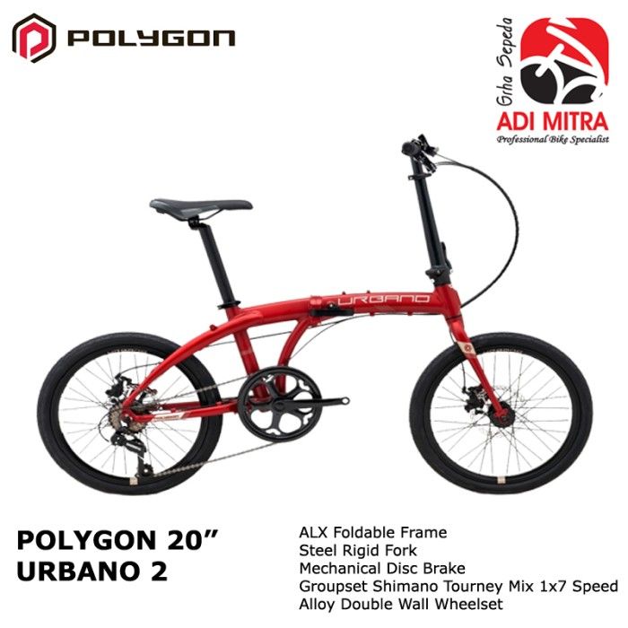 Polygon Urbano 2 Sepeda Lipat 7 Speed (20 inch) Folding Bike | Lazada ...