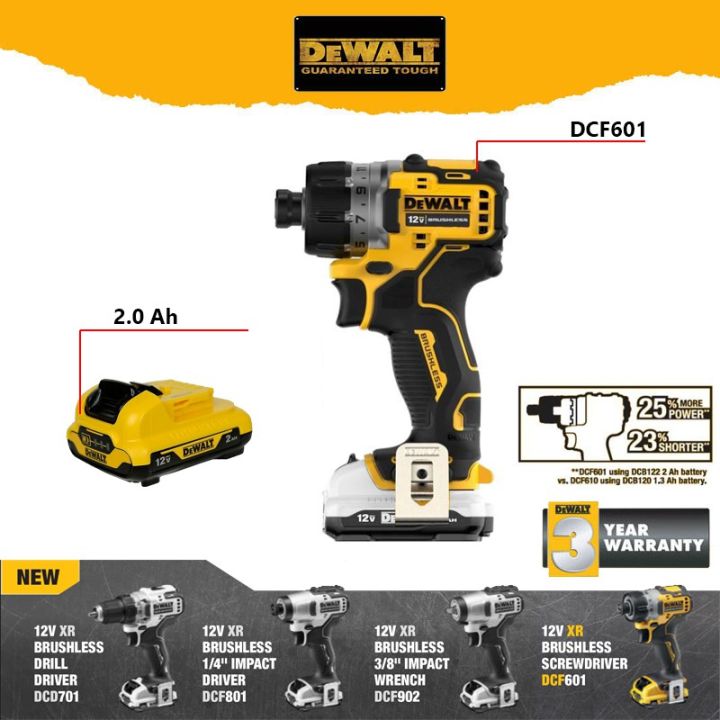 DeWALT DCF601 พร้อมแบต 2.0ah ไม่รวมแท่นชาร์จ | Lazada.co.th