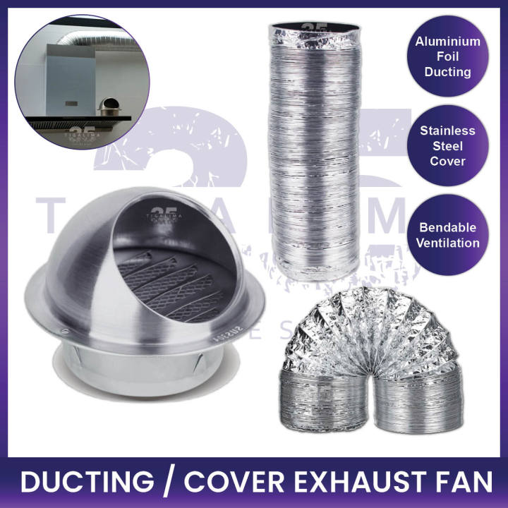 Aluminium Exhaust Fan Foil Ducting Ventilation 5M 10M 4'' Air Exhaust ...