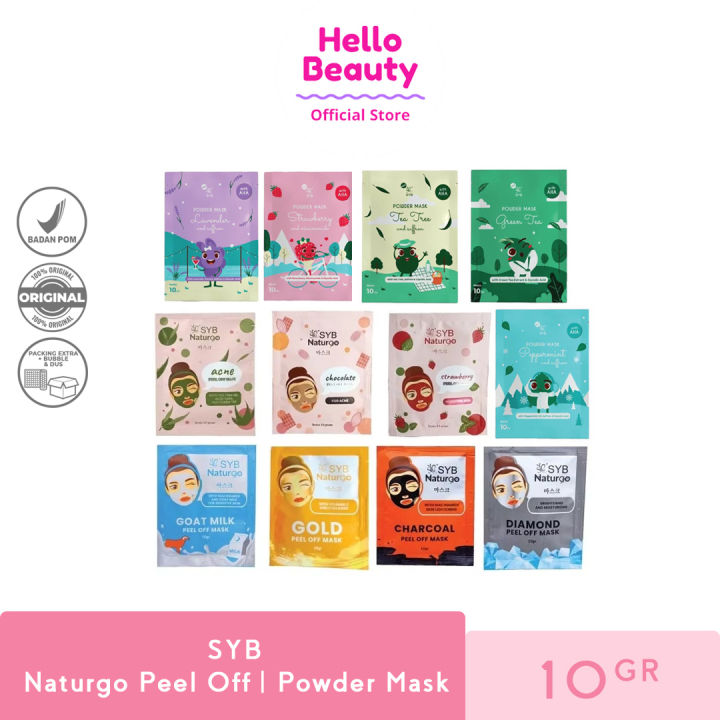 SYB Mask Sachet 10gr Naturgo Peel Off Mask | Powder Mask | Lazada Indonesia