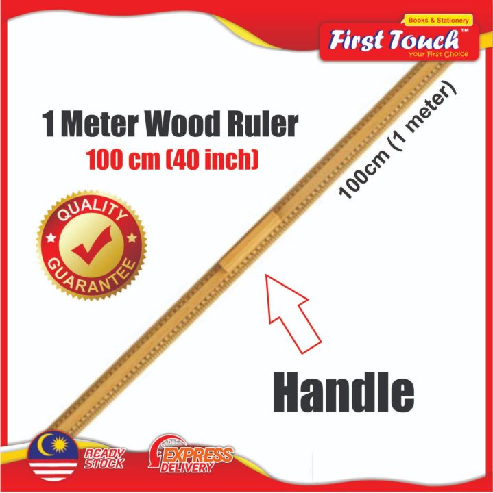 Wood Ruler 100cm 1 Meter with Handle Pembaris Kayu Panjang Tukang Jahit Tailoring Cikgu Sekolah ...