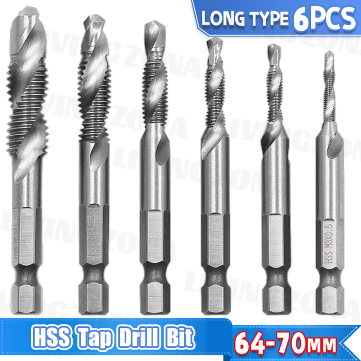 ISI 6PCS Pembuat Ulir Drat Bahan Baja Ukuran M3 M4 M5 M6 M8 M10 Mab ...