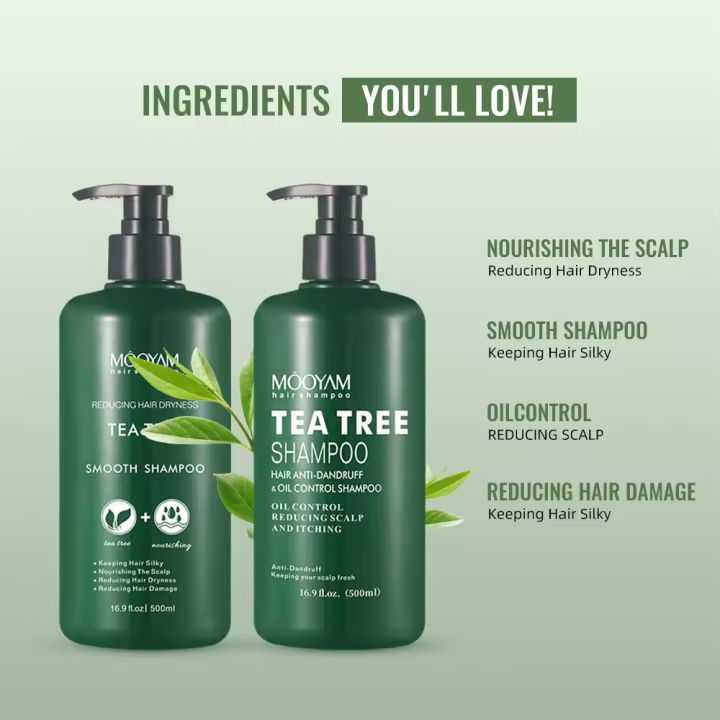 Tea tree essence shampoo biokeratin anti-itch/smooth anti-dandruff hair ...
