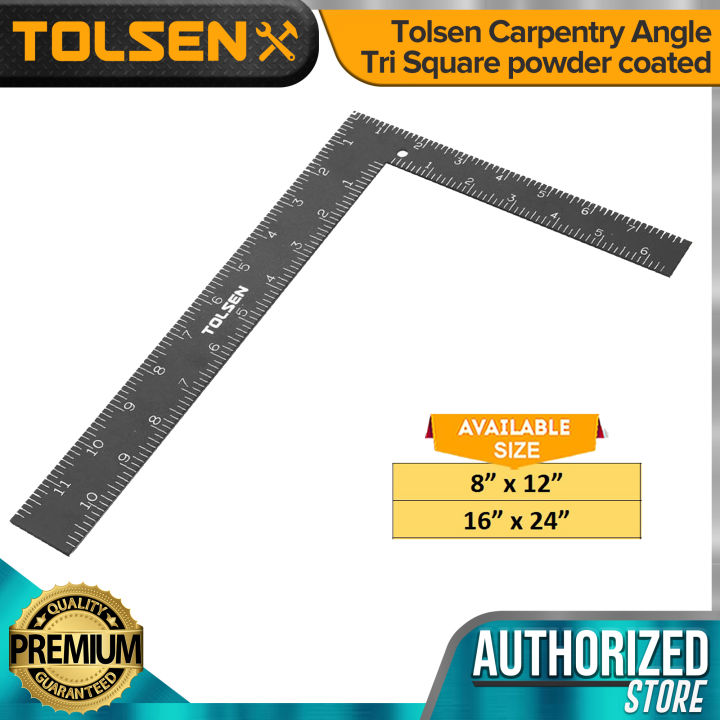 Tolsen Carpentry Angle Tri Square (200x300mm | 400x600mm) Powder Coated ...