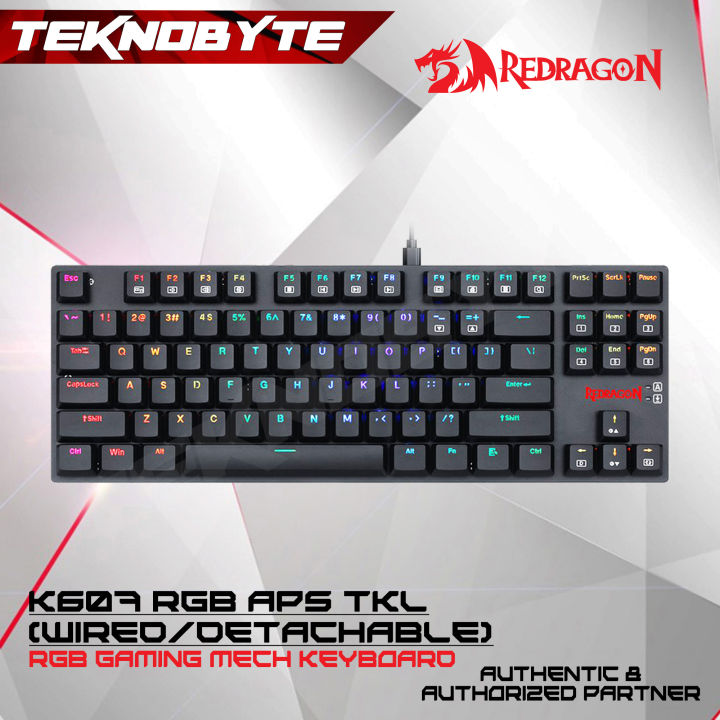 Redragon APS K607 Low Profile Mechanical Gaming Keyboard 87 Key ...