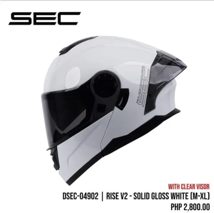 SEC RISE V2 FULL FACE MODULAR HELMET (FREE EXTRA VISOR) | Lazada PH