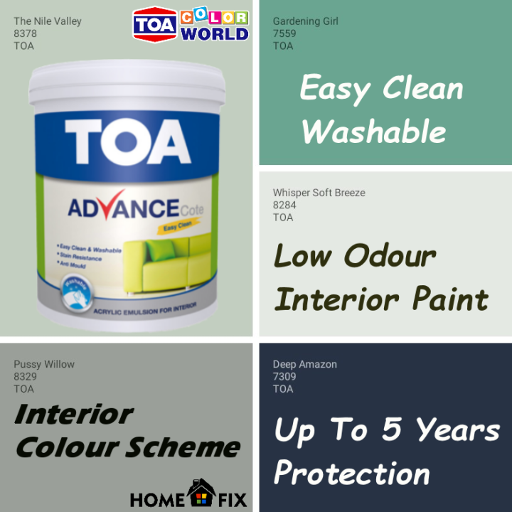 TOA Paint Advance Cote Easy Clean Interior Paint Washable Low Odour The ...
