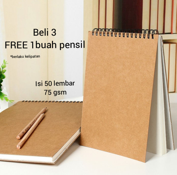 Sketchbook A5 (50 lembar) - Buku Sketsa Desain Gambar - Notebook Gambar ...