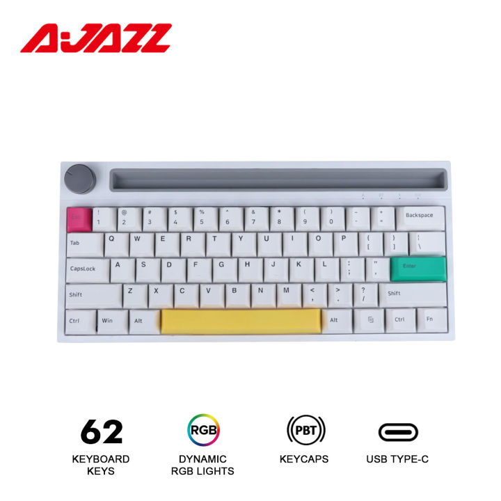 Ajazz K620T RGB Bluetooth Wireless Mechanical Keyboard 62Keys (Linear ...