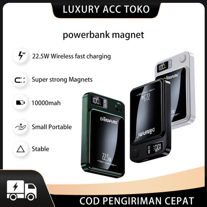 Magnetic Power Bank // Magnetic Power Bank 10000mAh Portabel Wireless ...