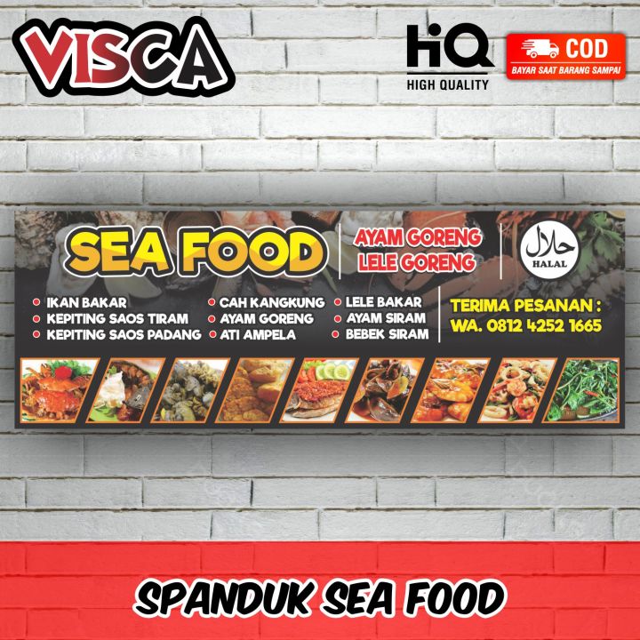 Cetak Spanduk Banner Seafood Jalanan | Lazada Indonesia