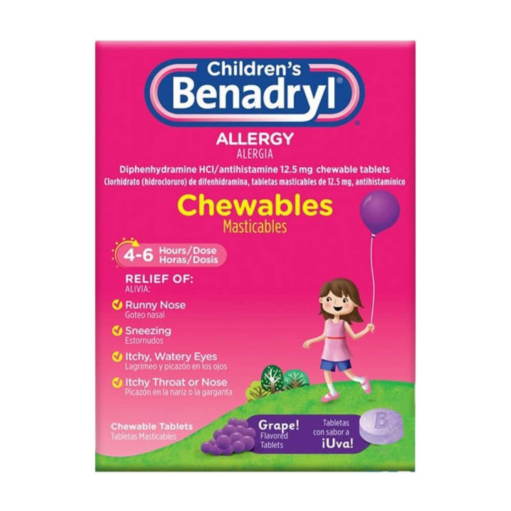 COD Childrens BENADRYL® Chewables Allergy Relief Tablets Antihistamine ...