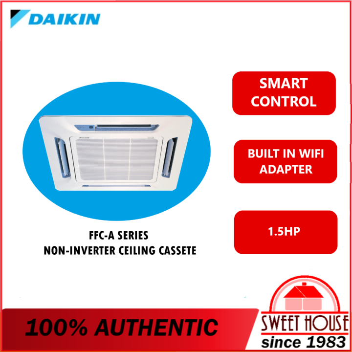 Daikin Ceiling Cassette Aircond FFC35A & RC35B-3CK-LF (wifi) panel BF20CMF (Smart Control ...