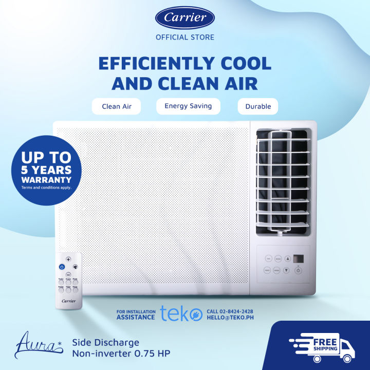Carrier Aura Window-Type Side Discharge 0.75HP Air Conditioner | Lazada PH