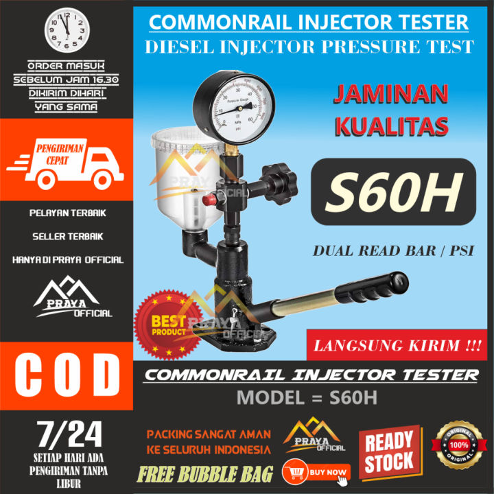 BARU ! S60H Nozzle Injector Tester Diesel Solar Uji Tes Nozzle Injeksi ...