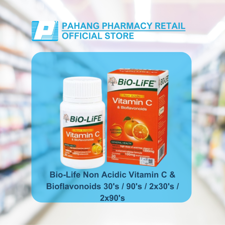 Bio-Life Non Acidic Vitamin C & Bioflavonoids 30's / 90's / 2x30's ...