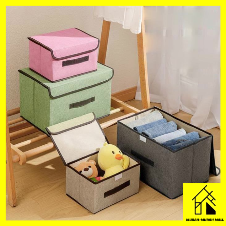 (READY STOCK)Organizer Storage Box with Handle Foldable Polyester ...