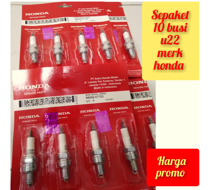 Busi grand HONDA U22 10 pcs ( sepuluh ) Busi pendek Supra Fit Revo Mio ...