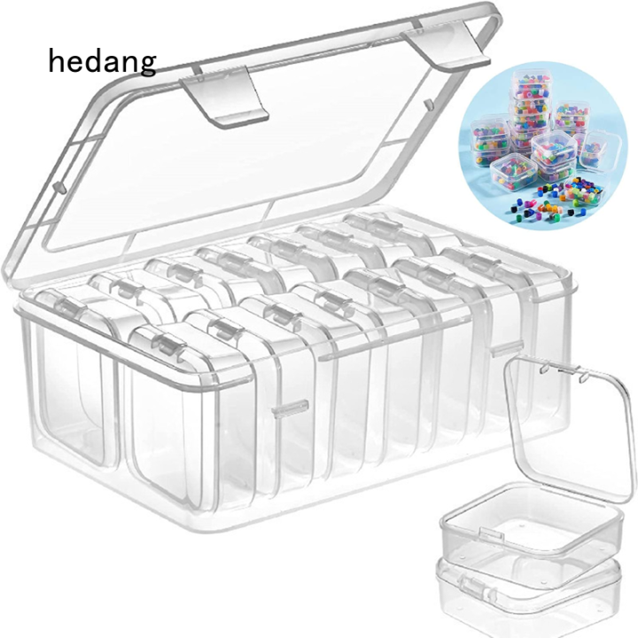 [Ready Stock] 14Pcs Mini Clear Storage Box Small Plastic Organizer Box ...