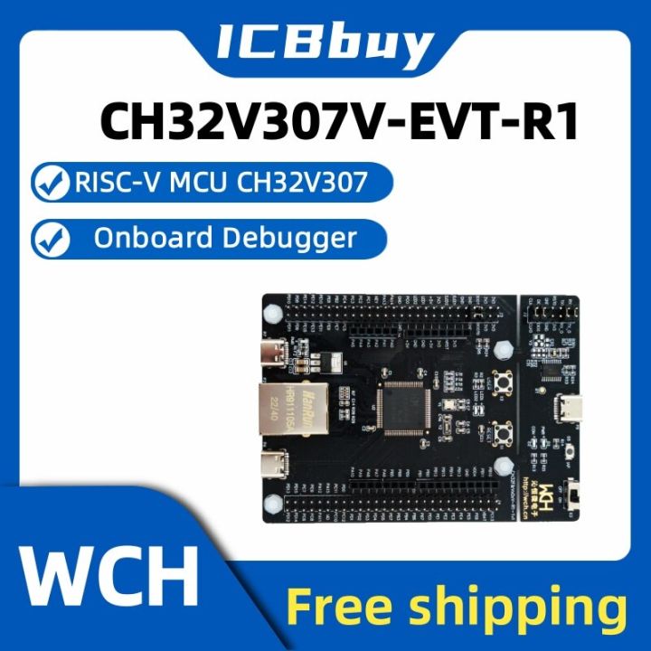 CH32V307V-EVT-R1 CH32V307 บอร์ดประเมินผล RISC-V MCU Onboard Wch-link WCH RISC-V บอร์ดพัฒนา 8 ...