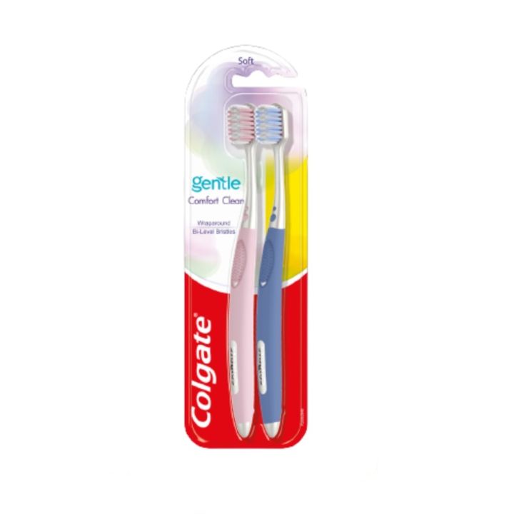 Colgate Gentle Comfort clean Toothbrush Pack 2 คอลเกต เจนเทิล คอมฟอร์ต ...