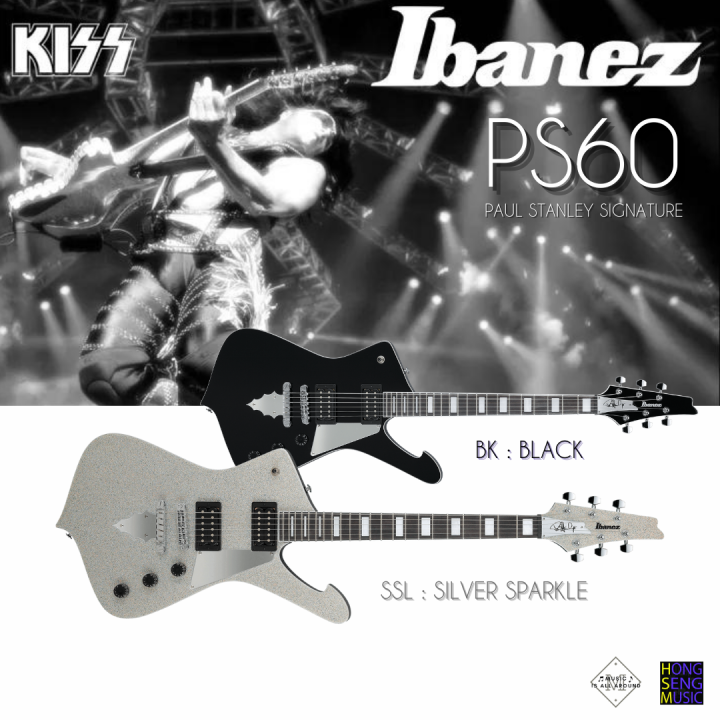 กีตาร์ไฟฟ้า IBANEZ PS60-BK (Paul Stanley Signature) w/ Soft Case ...