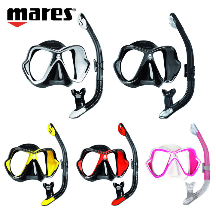 Mares X-vision mask+MARES Ergo Dry snorkel kit with myopia lens Masks ...