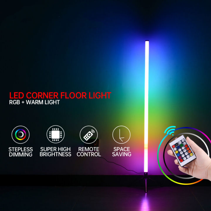 LED corner floor lamp RGB variable light dimmable living room bedroom ...