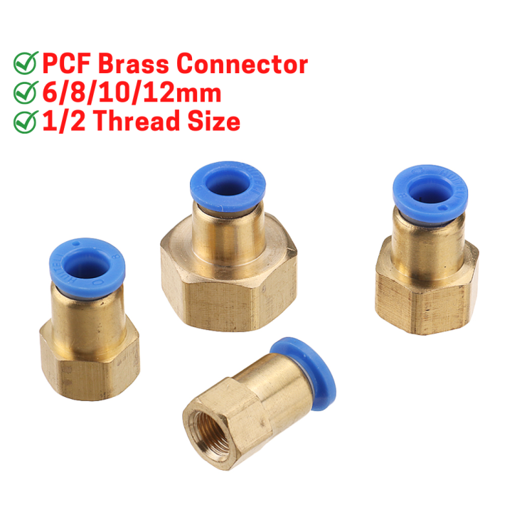 Female Thread Brass Pneumatic Connector Quick Joint Fitting (PCF6-04/8 ...
