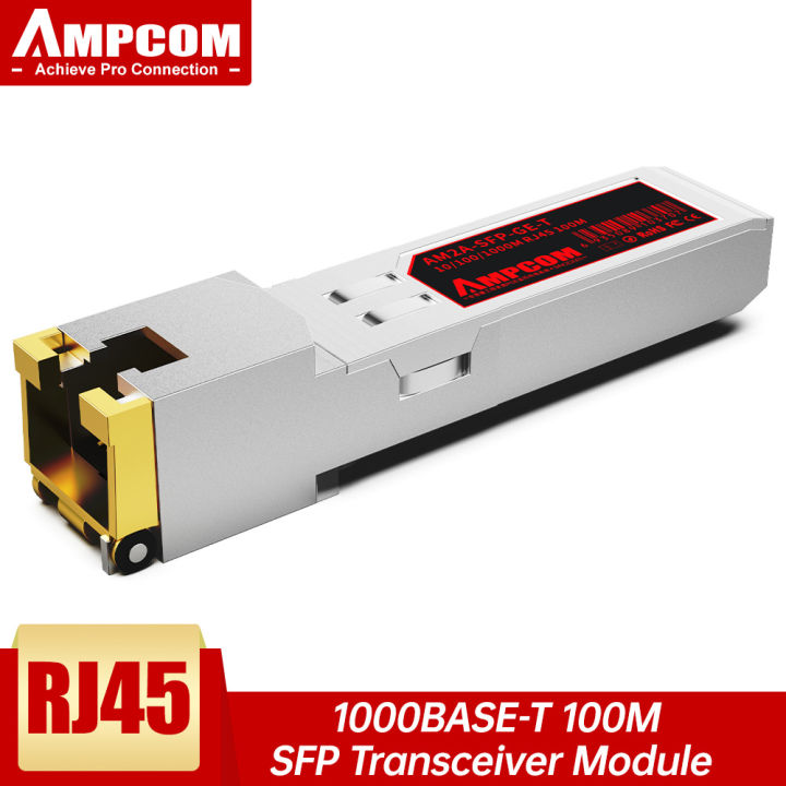 AMPCOM 1.25G SFP-T to RJ45 Ethernet Copper SFP Transceiver, 850nm MMF ...