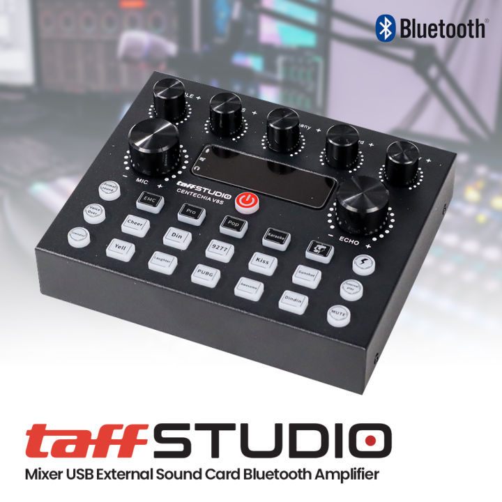 TaffSTUDIO Mixer USB External Sound Card Bluetooth Amplifier - V8S ...