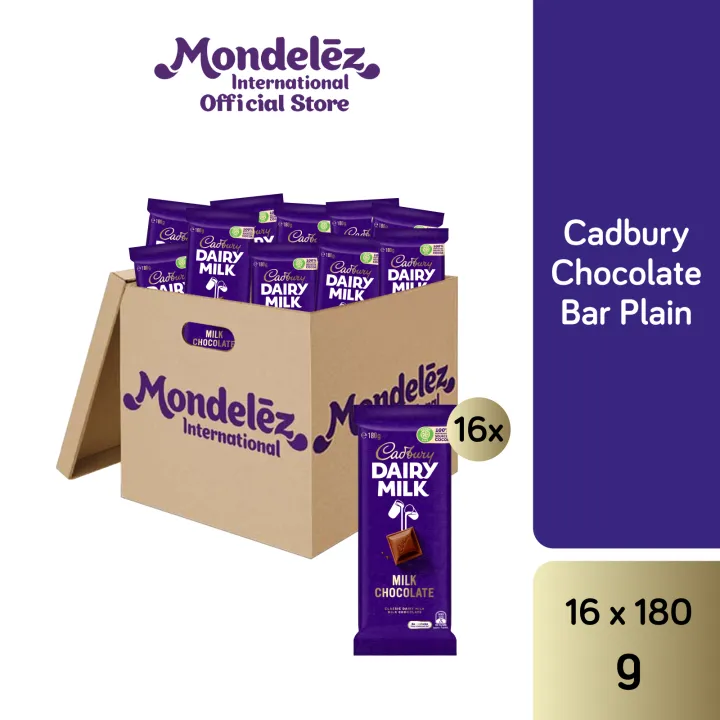 [Carton Sale] Cadbury Chocolate Bar Plain 180g x (16 Packets) | Lazada ...