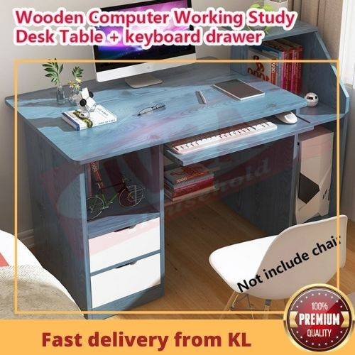 Wooden Table Office Computer Table Study Writing Desk Working Station ...