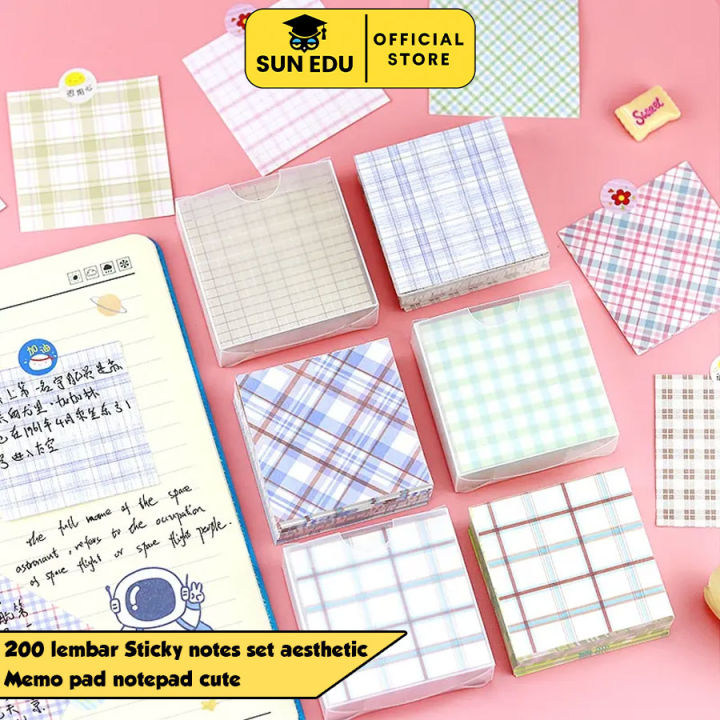 200 lembar Notes set aesthetic/ Memo pad/ notepad cute | Lazada Indonesia