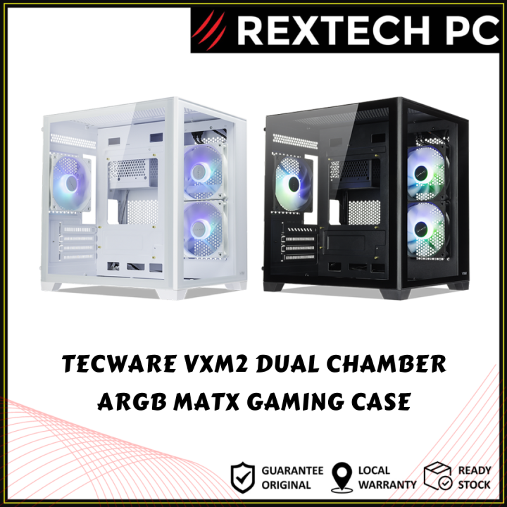 REXTECH TECWARE VXM2 Dual Chamber ARGB MATX Gaming PC Desktop Case ...