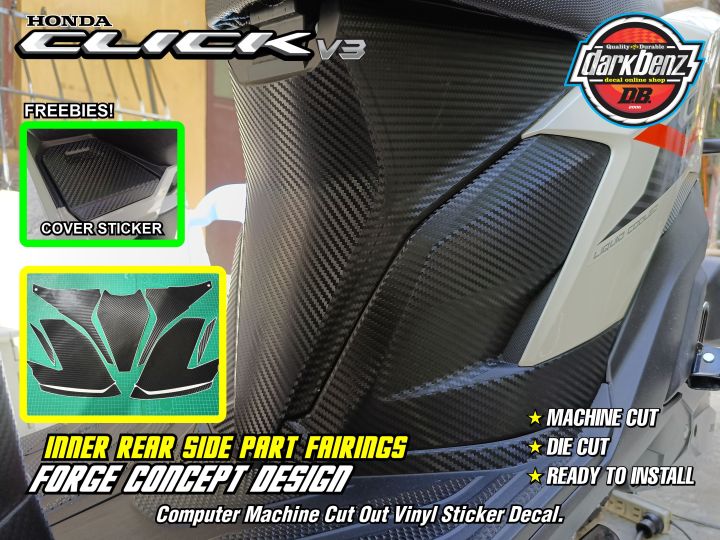 Honda Click Version 3 Carbon Fiber Sticker Decal for Black Inner ...