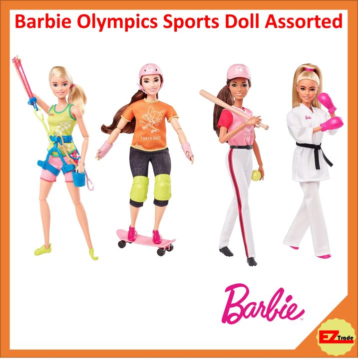 Mattel Barbie Tokyo 2020 Olympics Sports Doll Assorted, Skateboarding ...