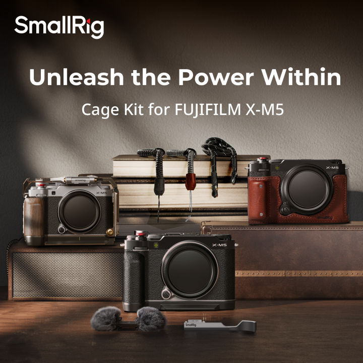 SmallRig XM5 Túi da nửa máy ảnh Retro Cage Khung L-Plate với Tay cầm Silicone cho FUJIFILM X-M5 ...