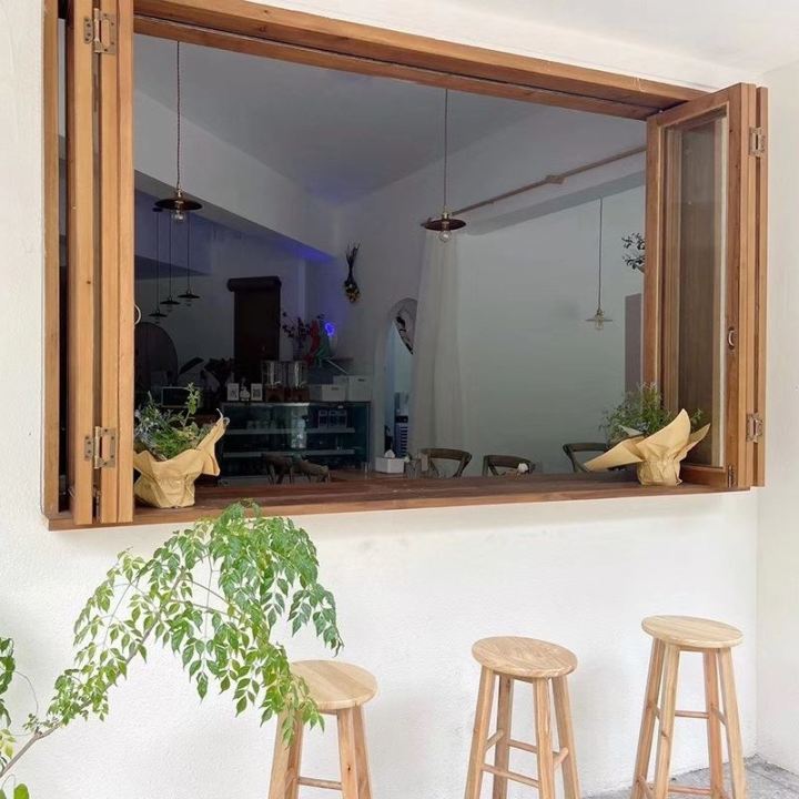 Solid wood folding window style bar B&B sliding folding window elm ...
