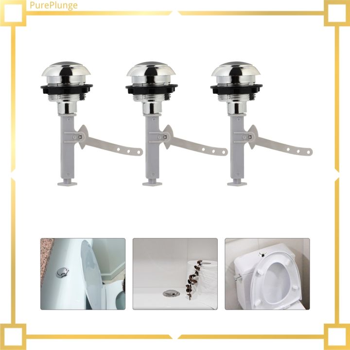 PurePlunge 3 Pcs Water Button Toilet Push Flushing Lever Buttons Valve ...