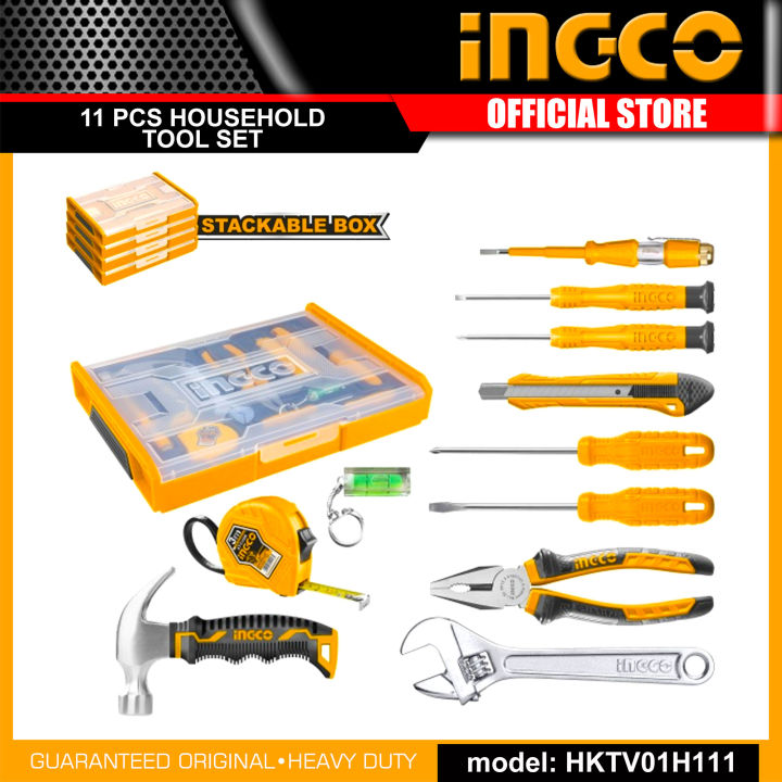 INGCO 11PCS Household Tool Set with Plastic Box HKTV01H111 IHT | Lazada PH