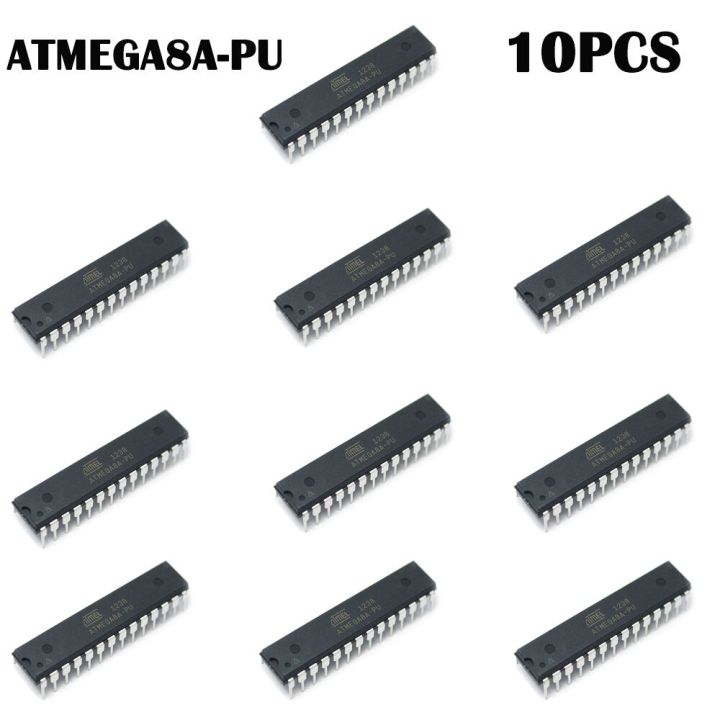 ชิปวงจรรวม ATMEGA8A-PU ATMEGA8ADIP-28วงจรรวม8-Bit 8K ไบต์ในระบบแฟลชแบบโปรแกรมได้ ATMEGA8 10ชิ้น ...