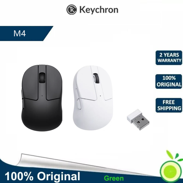 Keychron M4 4k Wireless Mouse Bluetooth 3-Mode Paw3395 Portable Office 35g 2.4g Ergonomics ...