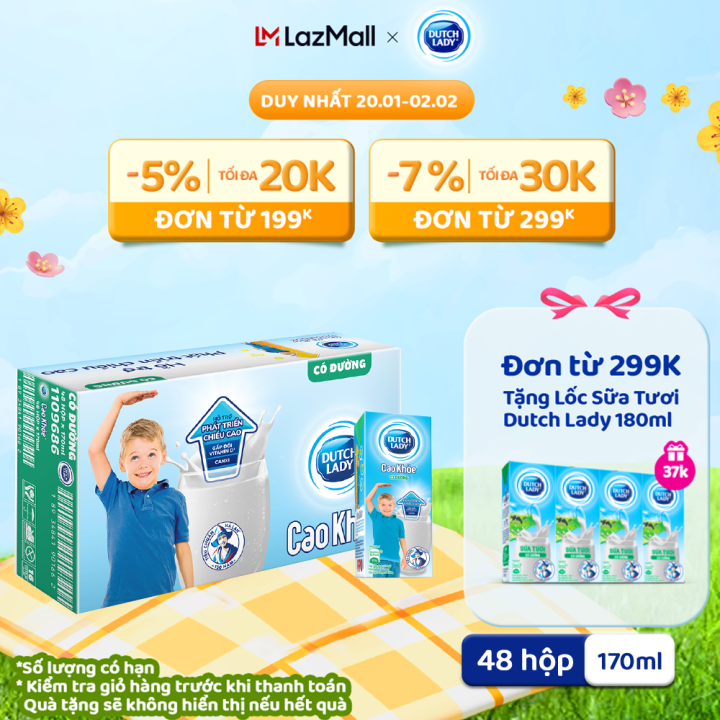 [Chỉ 15.01-02.02 TẶNG LỐC DL ĐƠN 299K] Thùng 48 Hộp Sữa Dutch Lady Cô ...