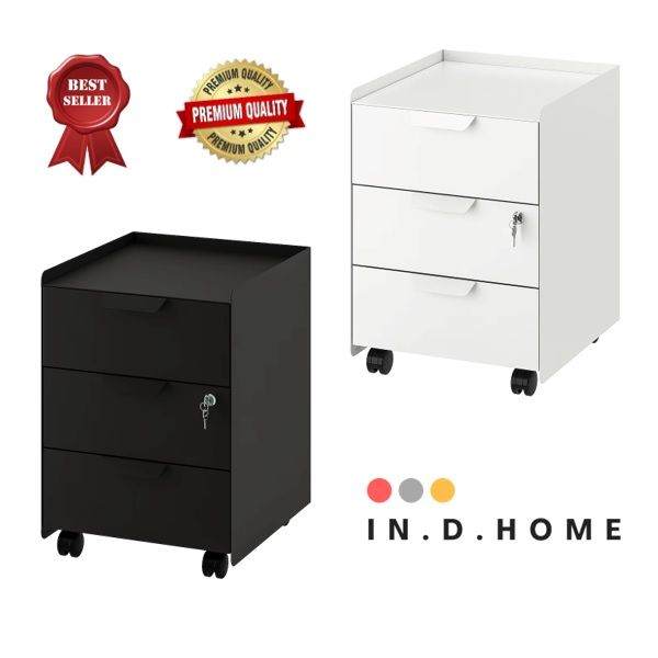 [ IKEA ] TROTTEN - 💥 Drawer Unit On Castors Lockable Office Storage 3 ...